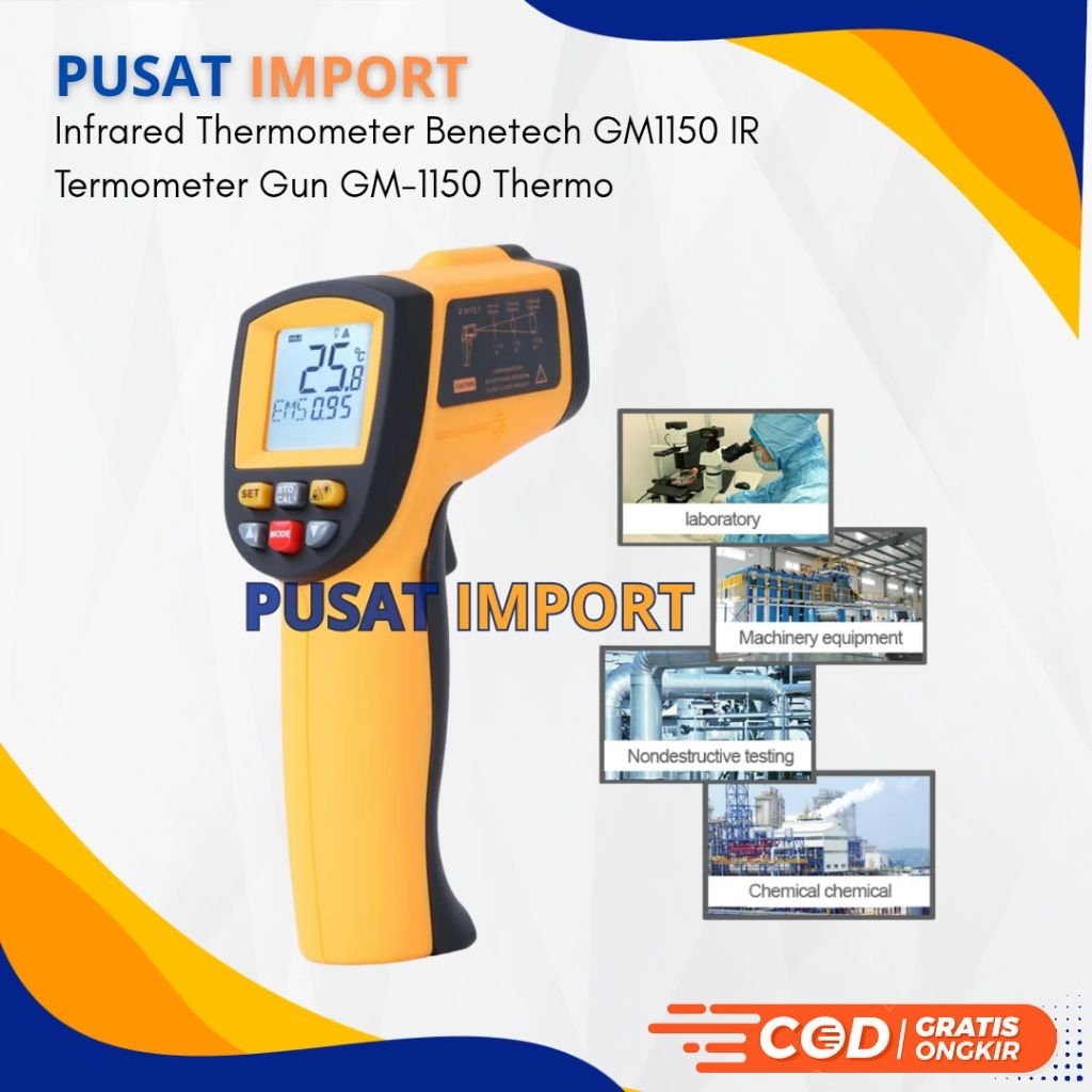 Jual Infrared Thermometer Benetech GM1150 IR Termometer Gun GM-1150 Thermo | Shopee Indonesia