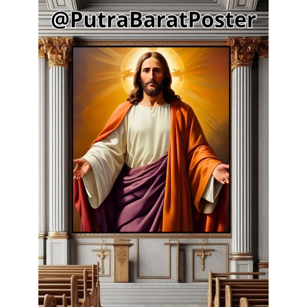 Jual Poster Cetak Hiasan Dinding Jumbo Gambar Tuhan Yesus Uk 70X100 Cm ...