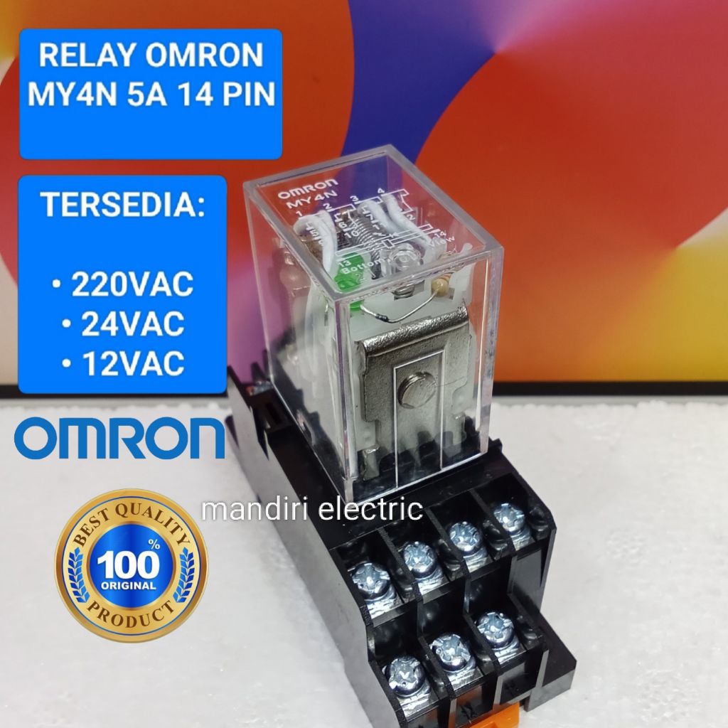 Jual relay omron my4n-j my4n my4 220vac 8pin plus socket | Shopee Indonesia