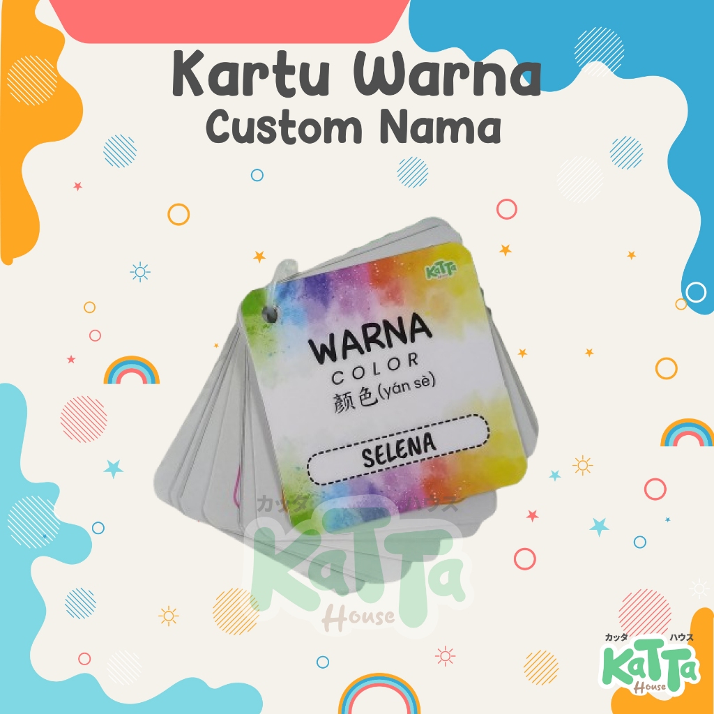 Jual Kartu Warna Flash Card Color Bahasa Inggris Mandarin - Custom Nama ...