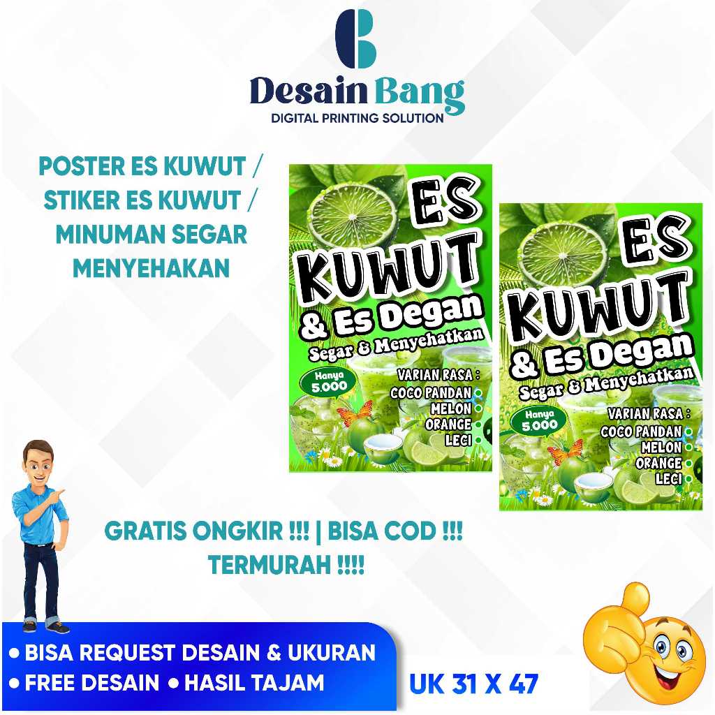 Jual Stiker / Poster Minuman Segar Es Kuwut Uk 31 x 47 | Shopee Indonesia