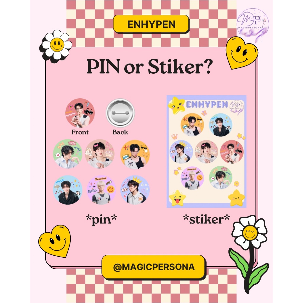 Jual Stiker enhypen & pin enhypen (stiker ready stock, pin fast po yah ...