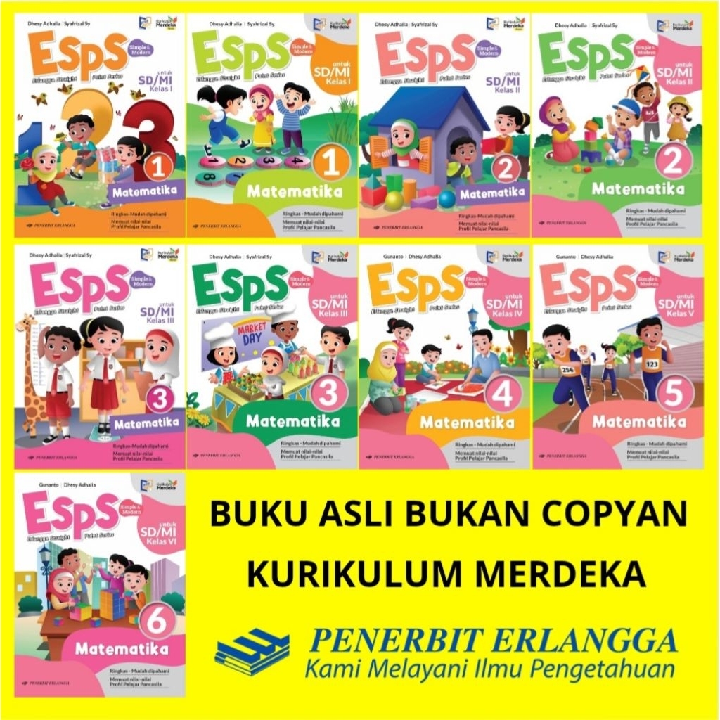 Jual ESPS MATEMATIKA ERLANGGA KELAS 1 2 3 4 5 6 SD/MI REVISI KURIKULUM MERDEKA - BUKU ORIGINAL ...