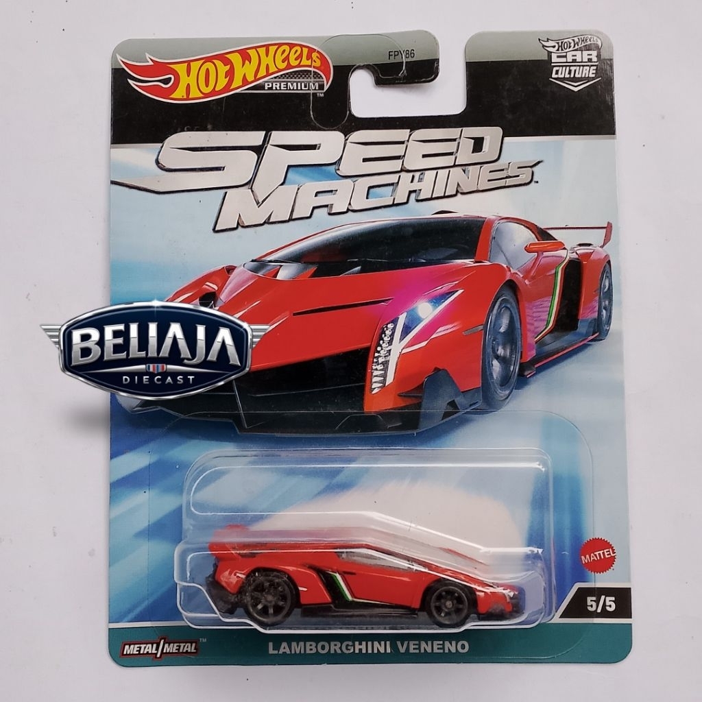 Jual HOT WHEELS LAMBORGHINI VENENO RED SPEED MACHINES PREMIUM BAN KARET ...