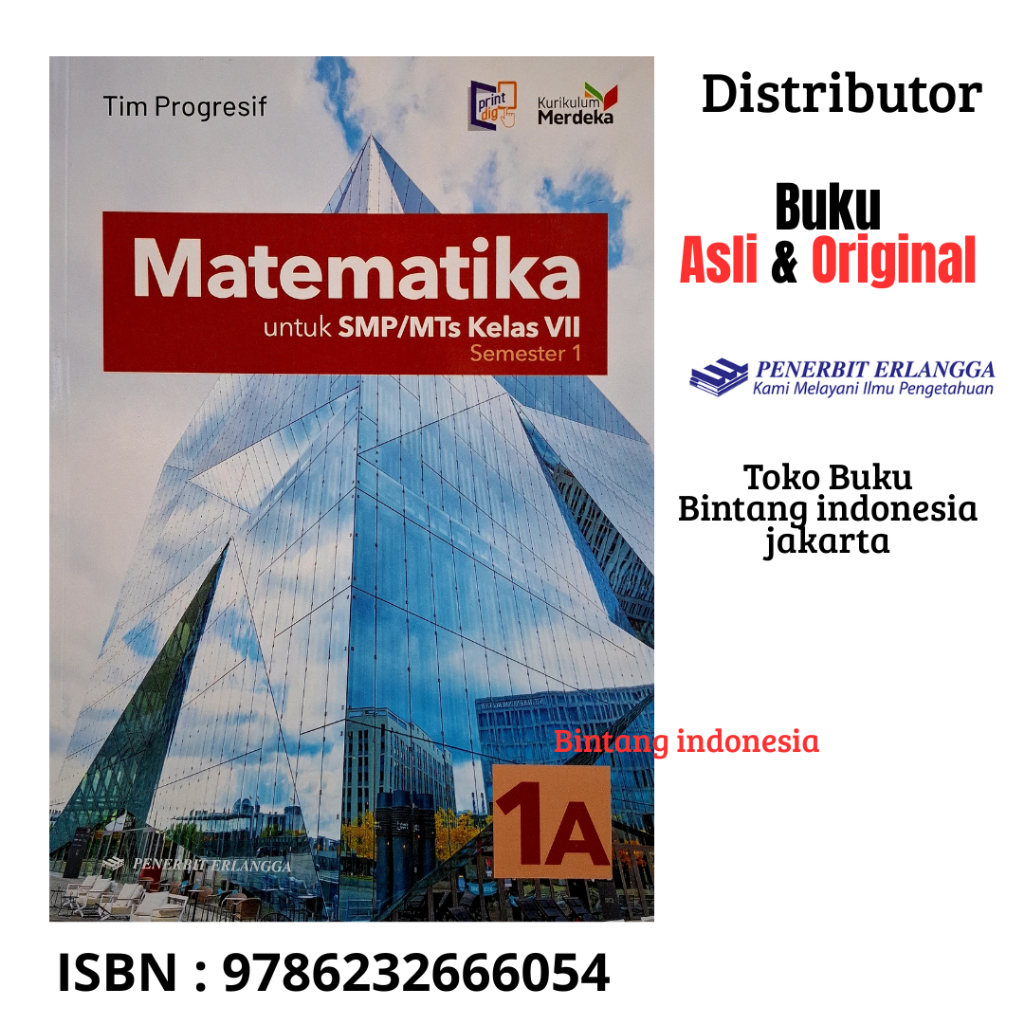 Jual Erlangga - Buku Pelajaran Matematika 1A,1B, 2A,2B,3A,3B SMP/MTs ...