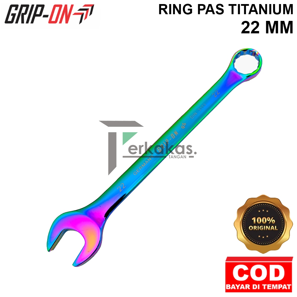 Jual GRIP-ON COMBINATION WRENCH 22MM / RING PAS TITANIUM 22 MM / KUNCI ...