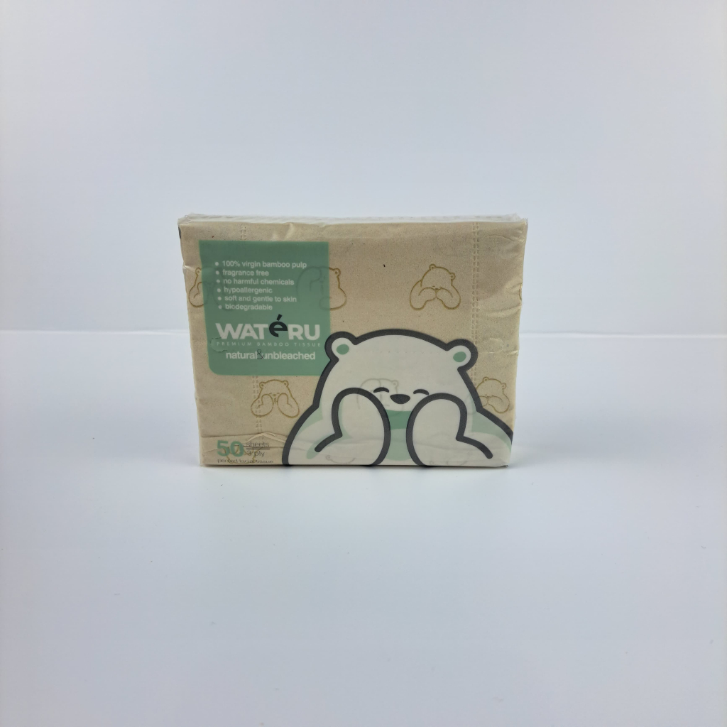 Jual Wateru Facial Tissue 50 Sheets 3 Ply Premium Bamboo Tissue Natural ...