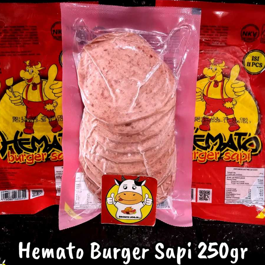 Jual HEMATO BURGER SAPI 250GR - FROZEN FOOD - BRONTZ JOGJA | Shopee ...
