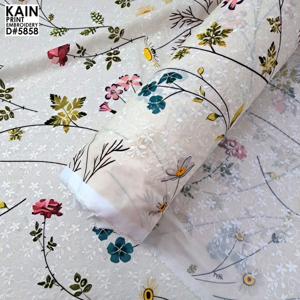 Jual Katun Embrodery / Katun Bordir / Kain Embroidery D.5858 (PER 0.50 ...