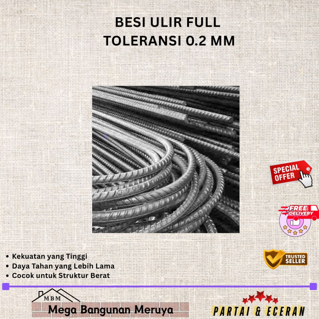 Jual Besi Ulir 10 - 19 mm SNI Full Toleransi 0.2 mm | Shopee Indonesia