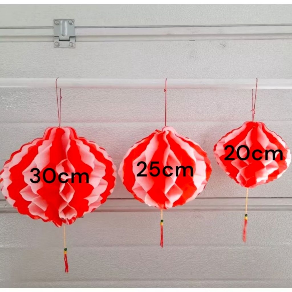 Jual Lampion honeycomb merah putih - tawon bahan plastik tahan air ...