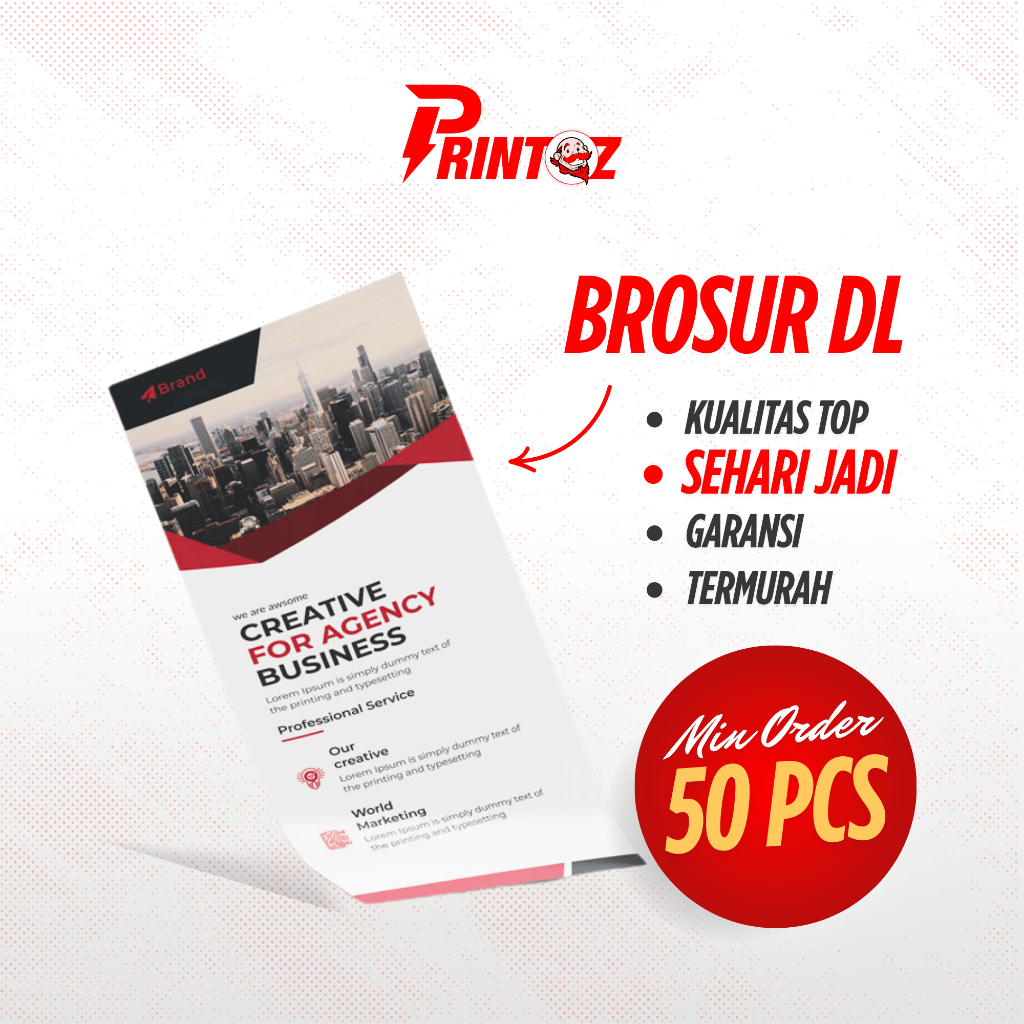 Jual Cetak Brosur Ukuran DL, Print Flyer Custom, Cetak Flyer 1/3 A4 ...