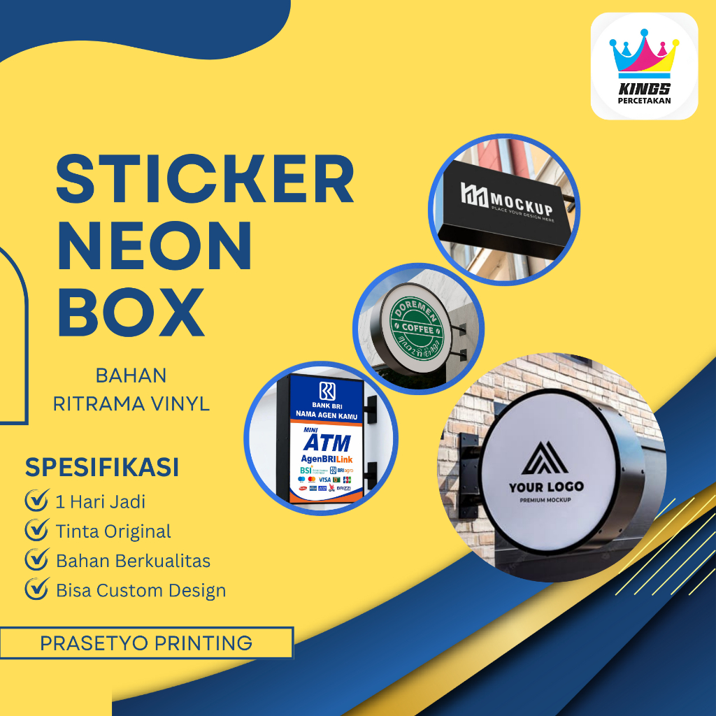 Jual Cetak Sticker Neon Box Bahan Ritrama Vinyl + Laminasi | Shopee ...