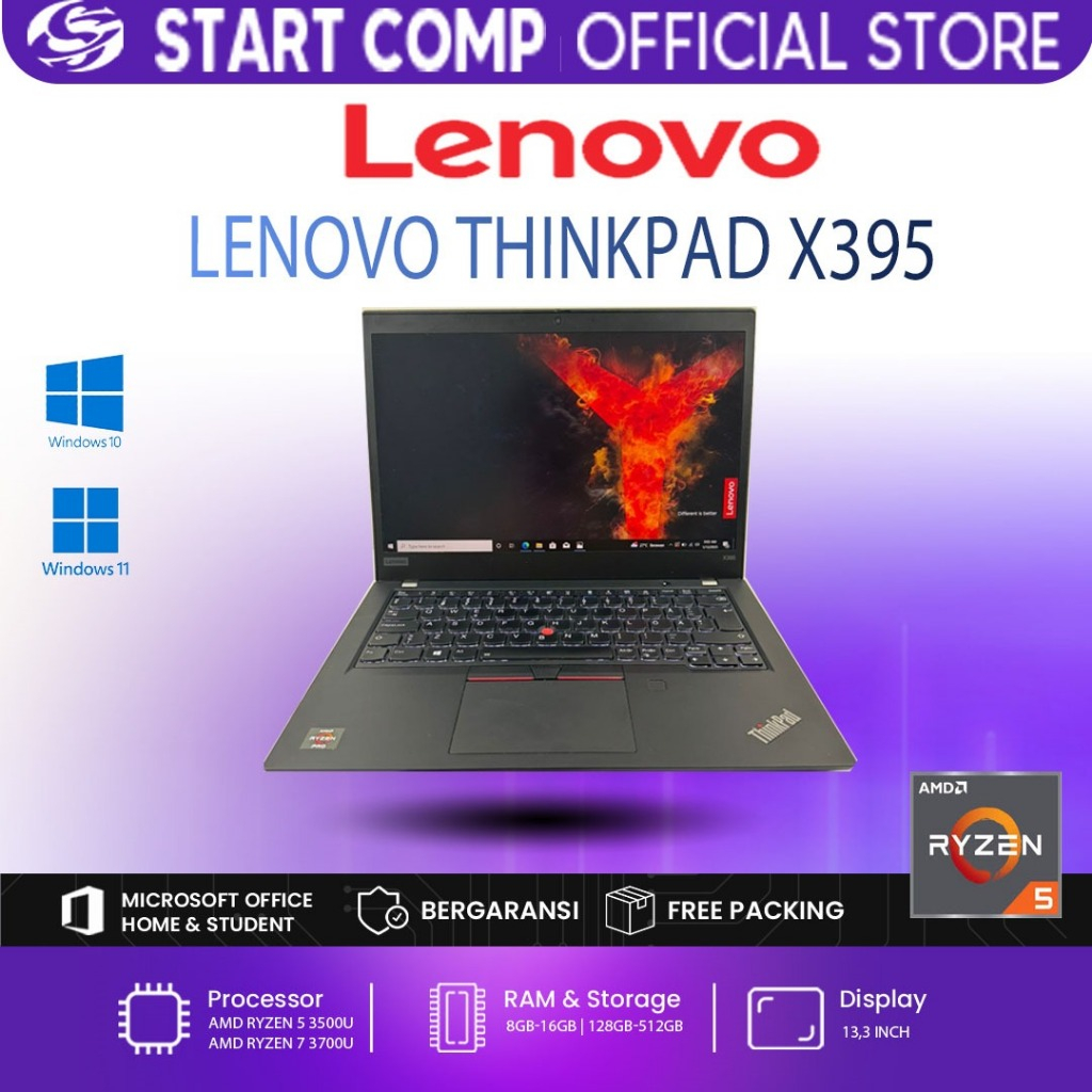 Jual Laptop Lenovo Thinkpad X395 AMD X395 R5 3500U Ram 8GB SSD 256GB ...