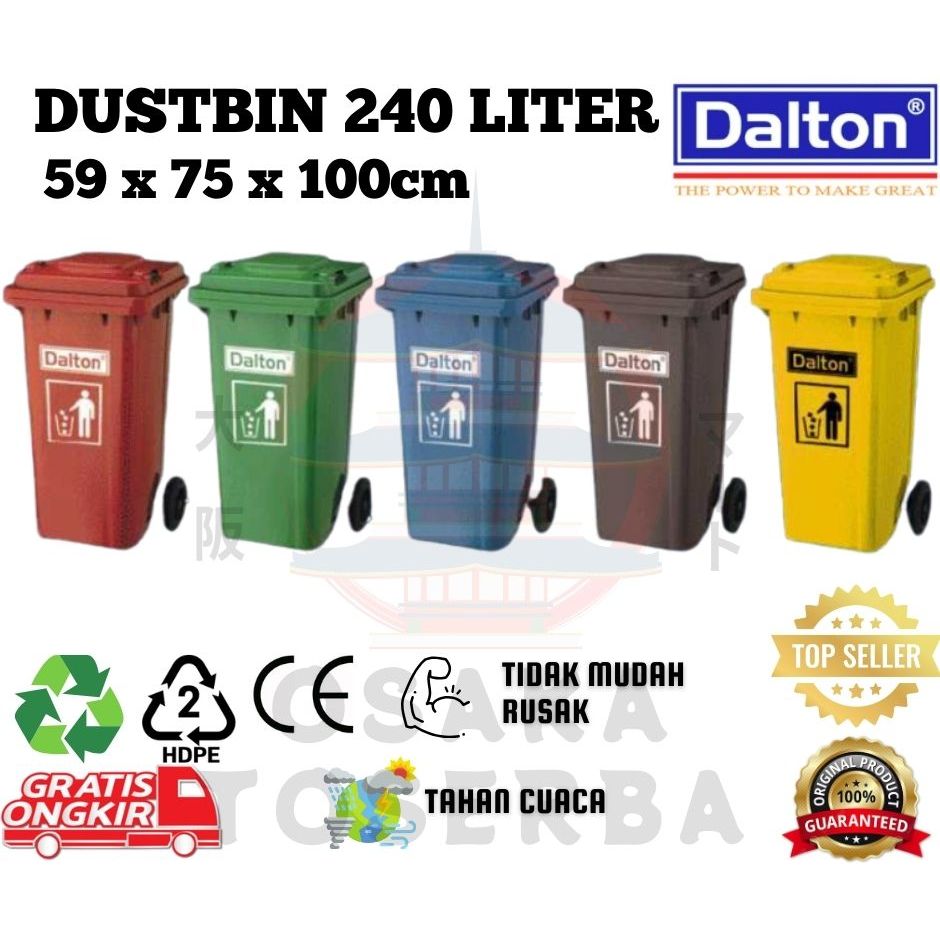 Jual Tempat Sampah 240 Liter Tong sampah besar 240L LXD 240F DALTON Tempat sampah roda sulo ...