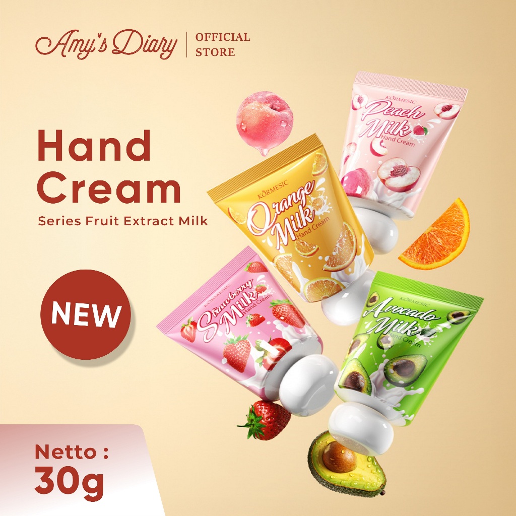 Jual [BPOM] AMY'S DIARY Hand Cream Fruit Milk Extract by Kormesic Krim Tangan Hydrating ...