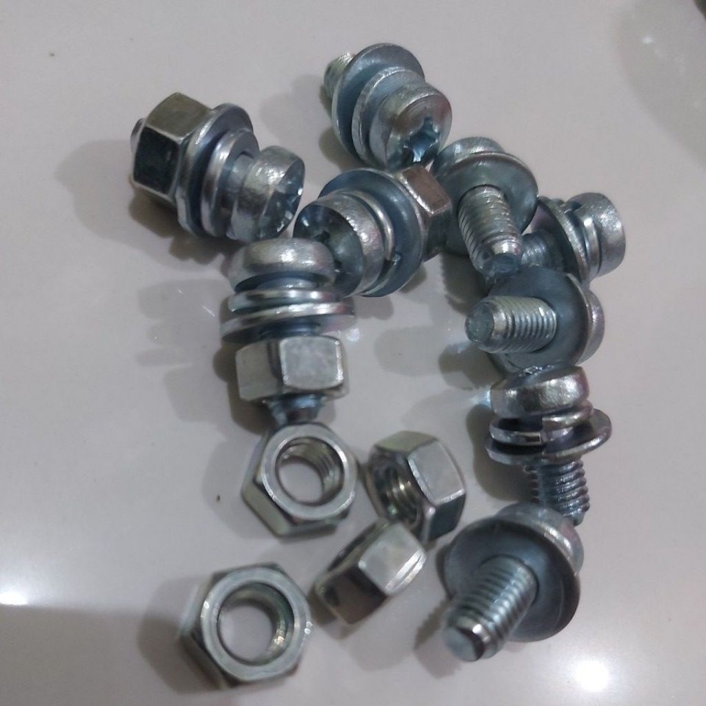 Jual Baut Rak Siku JP Kunci Obeng M8x12 Baut Dan Mur Ring Plat Ring Per ...