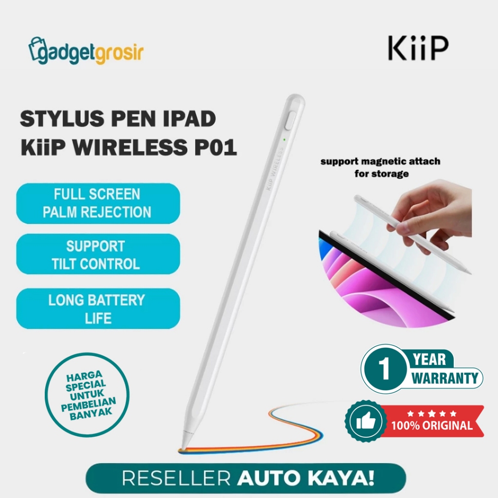 Jual KiiP Wireless Stylus Pen P01 For iPad With Palm Rejection Tilt ...