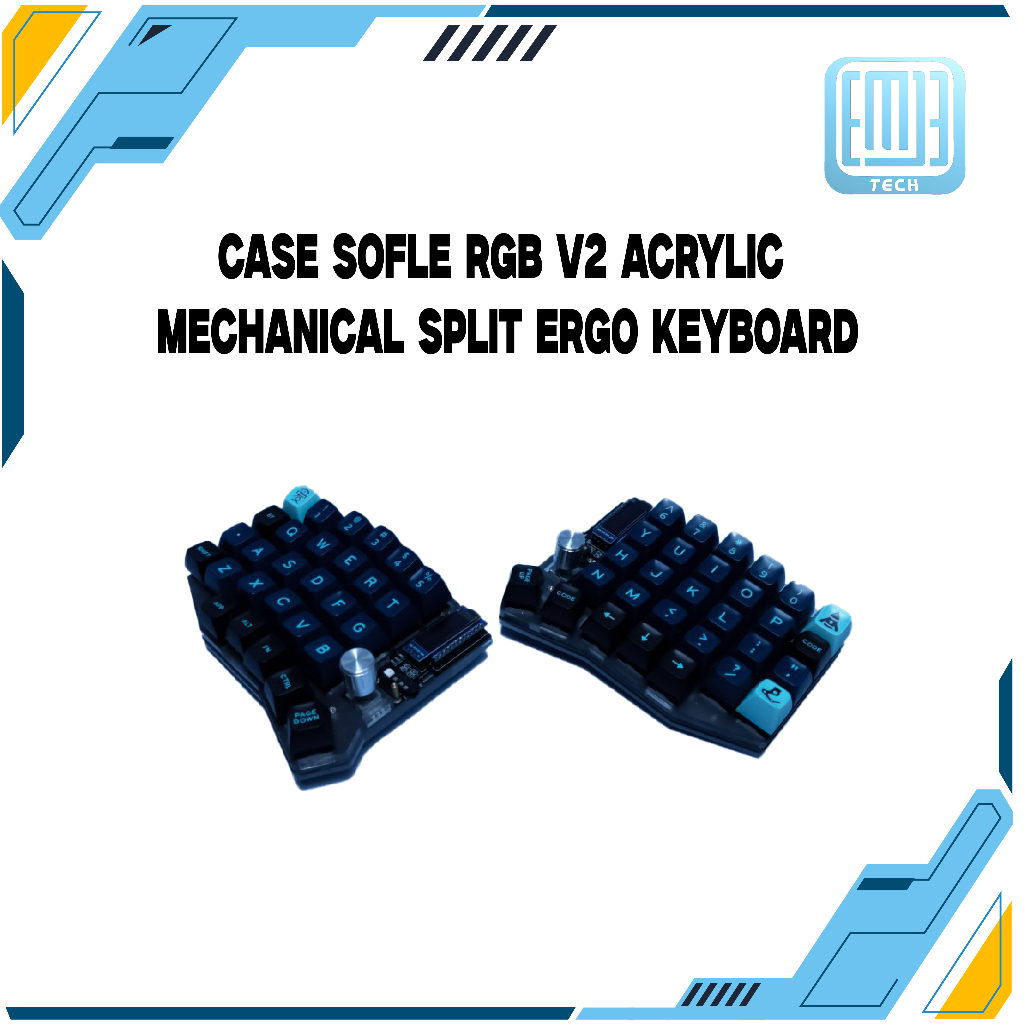 Jual Case Sofle RGB V2 Akrilik Acrylic Mechanical Split Ergo Keyboard ...