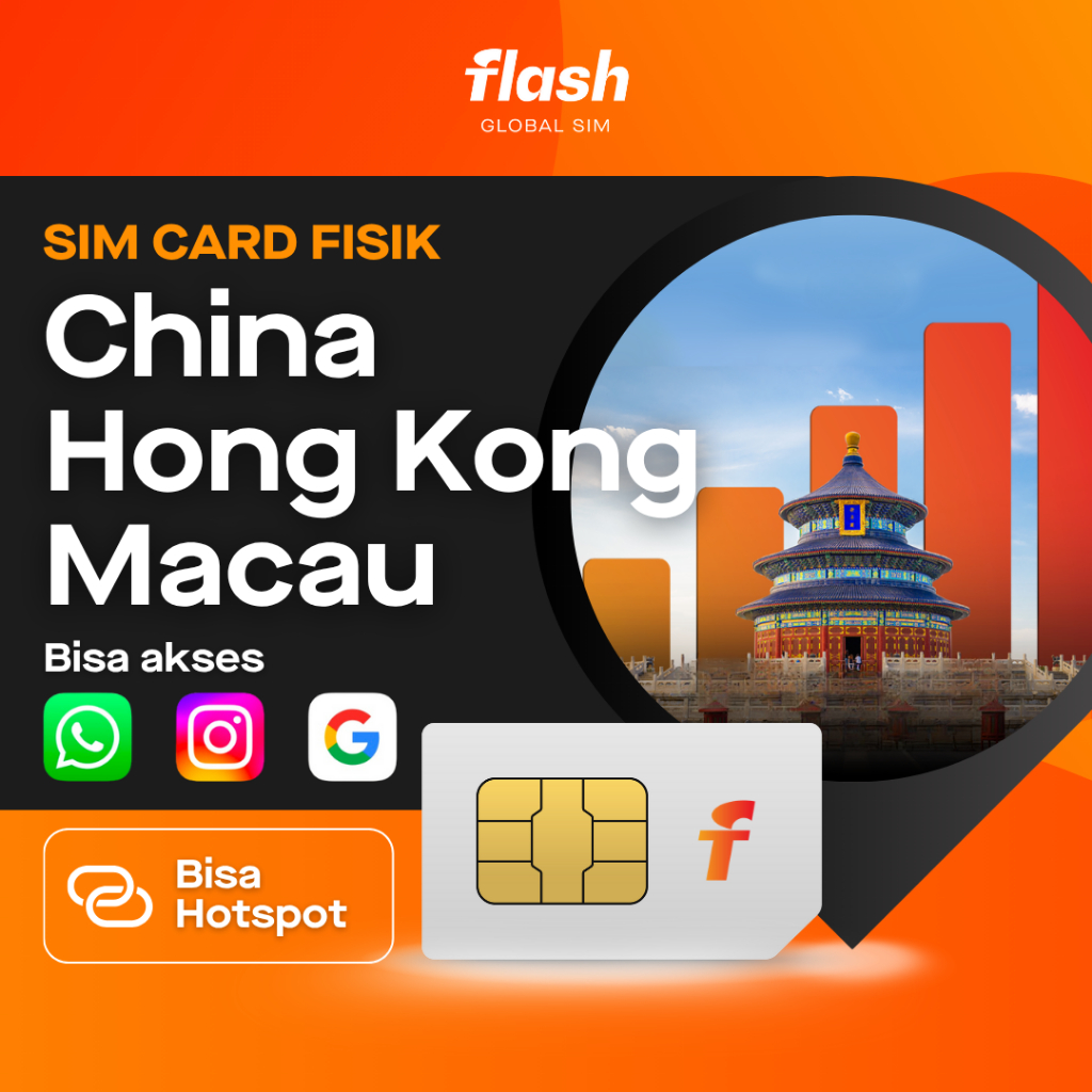Jual SIM Card China Hong Kong Macau Big Quota Flash Global SIM (Simcard Cina, Simcard Hongkong ...