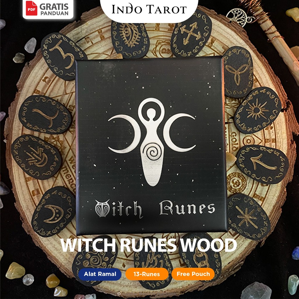 Jual Alat Ramalan Witch Runes Wood - Set Batu Rune Kayu Ramal Meditasi ...
