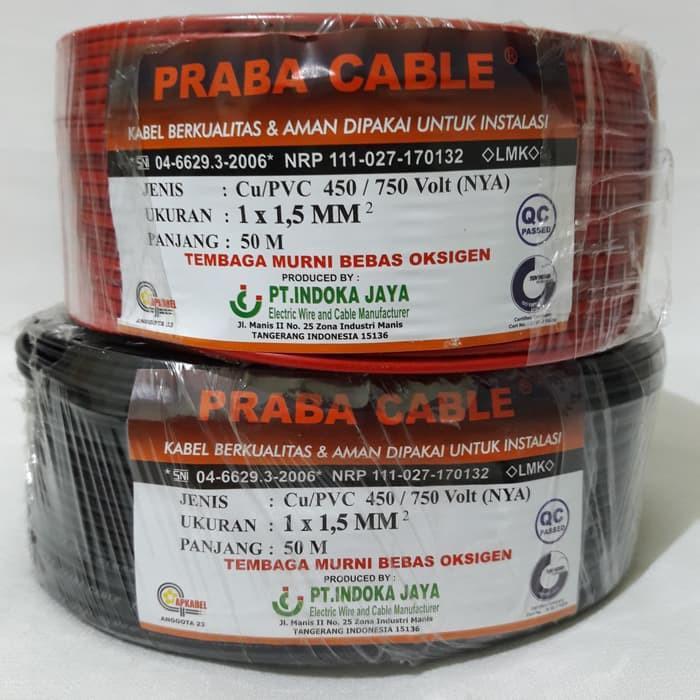 Jual Kabel Listrik NYA 1 x 1.5mm Praba Tunggal Roll 50M | Shopee Indonesia