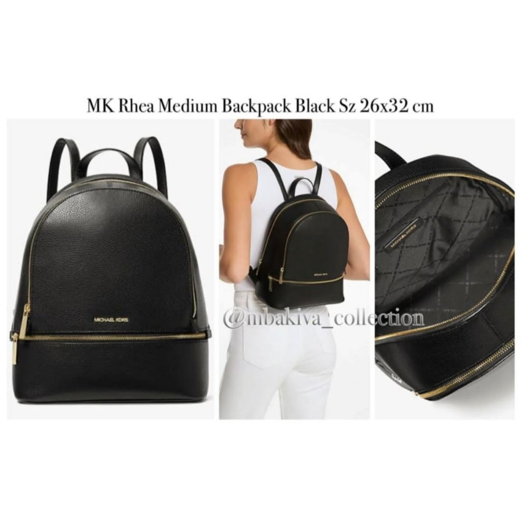 Jual MK Rhea Medium Backpack Black | Shopee Indonesia