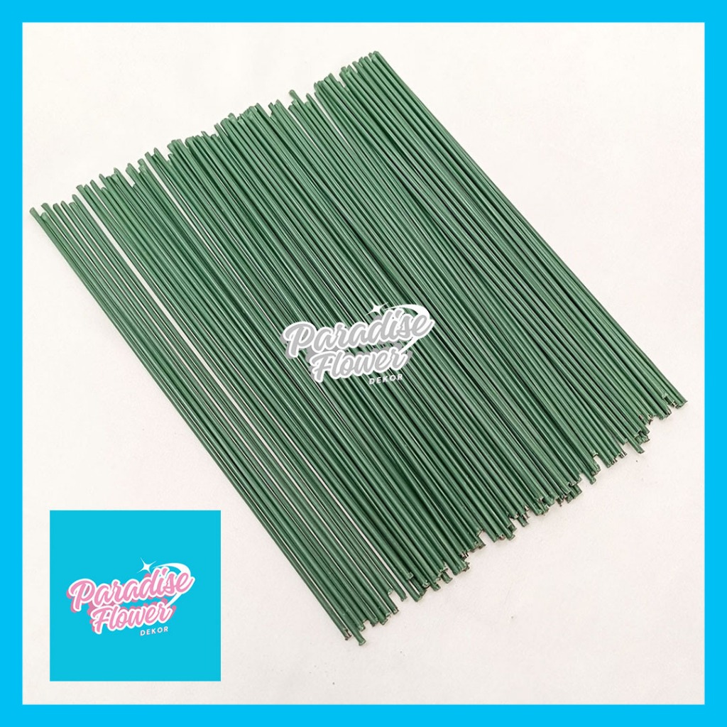 Jual Floral wire Tangkai Bunga Kawat Hijau Panjang 20cm Tangkai Bunga ...