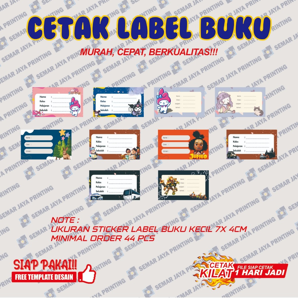 Jual STIKER NAMA BUKU TULIS / LABEL NAMA BUKU / STIKER BUKU PELAJARAN ...