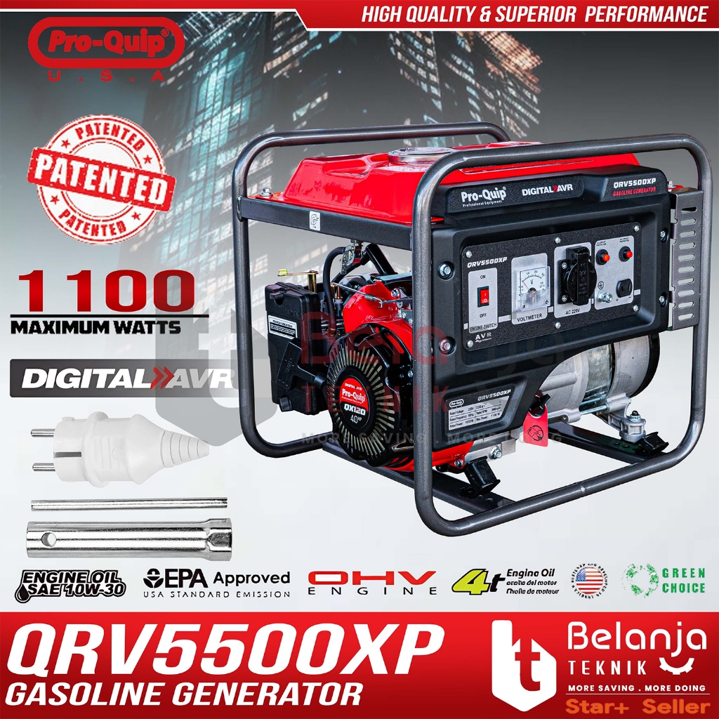 Jual Mesin Generator Set Proquip QRV5500XP AVR Genset Bensin Open 1100 ...