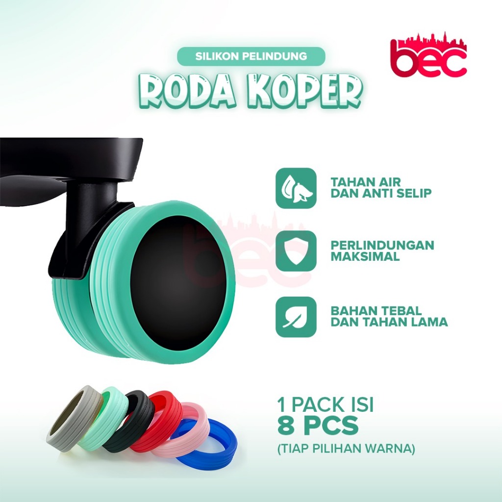 Jual [isi 8Pcs] Universal Silikon Pelindung Roda Koper | 360 Luggage ...
