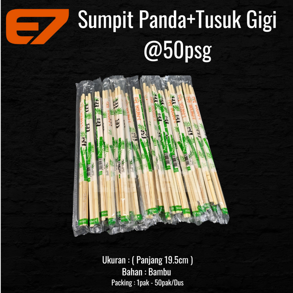 Jual Sumpit Kayu PANDA Sumpit Makan Chopstiks Panjang 19.5cm (100pcs ...