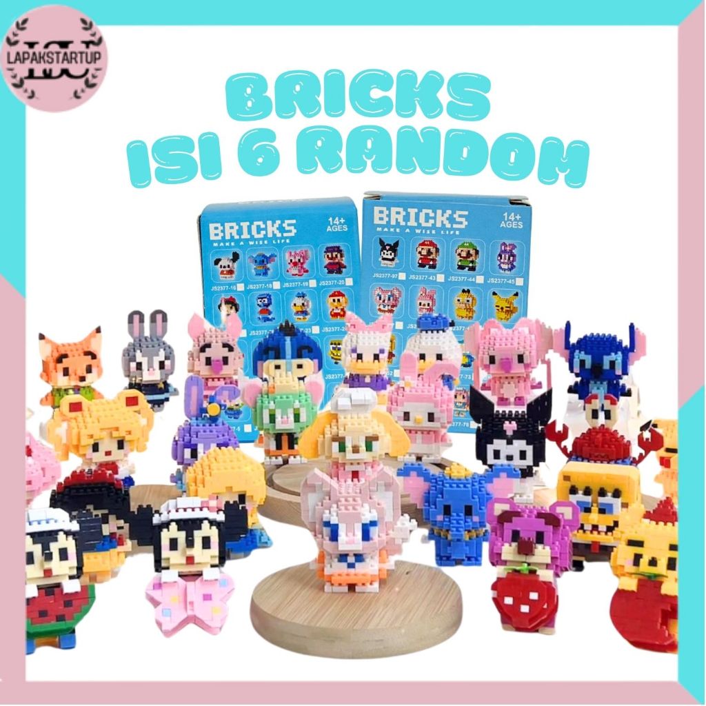 Jual LS Isi 6Pcs DIY Nano Block Karakter Kartun Bricks Mainan Puzzle Edukasi Anak | Shopee Indonesia