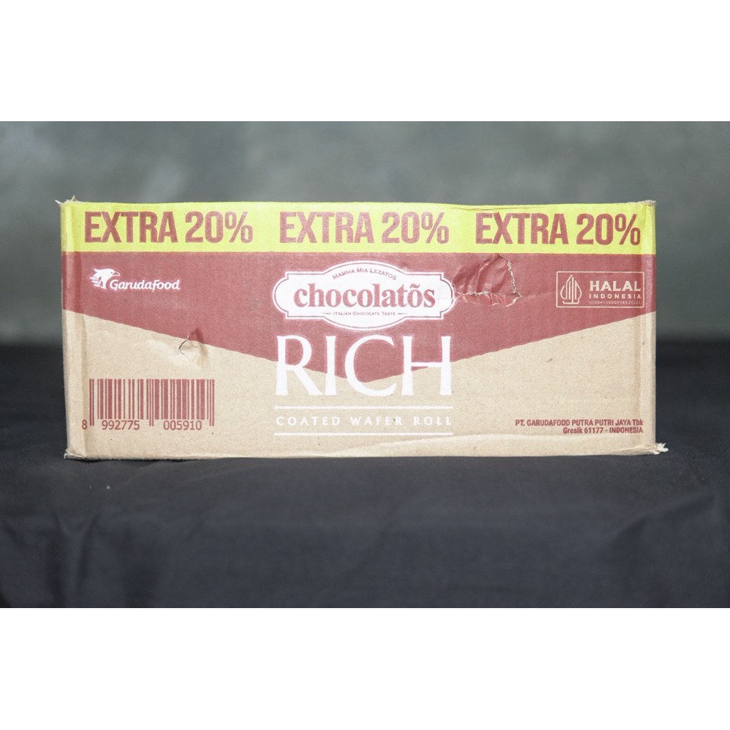 Jual CHOCOLATOS RICH | COATED WAFER ROLL 1 DUS | Shopee Indonesia
