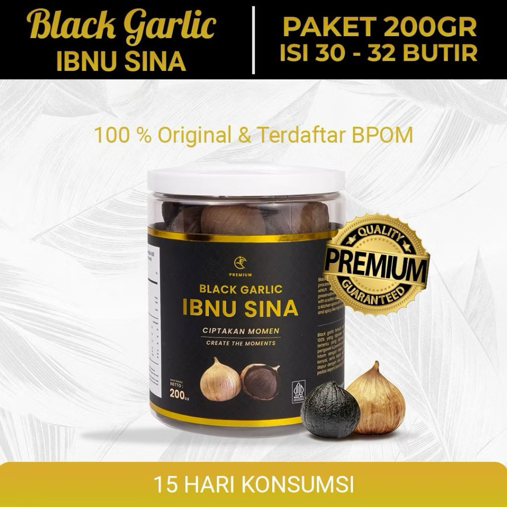 Jual (BAWANG TUNGAL) BAWANG HITAM BLACK GARLIC IBNU SINA 200gr / SOLO BLACK GARLIC BAWANG LANANG ...