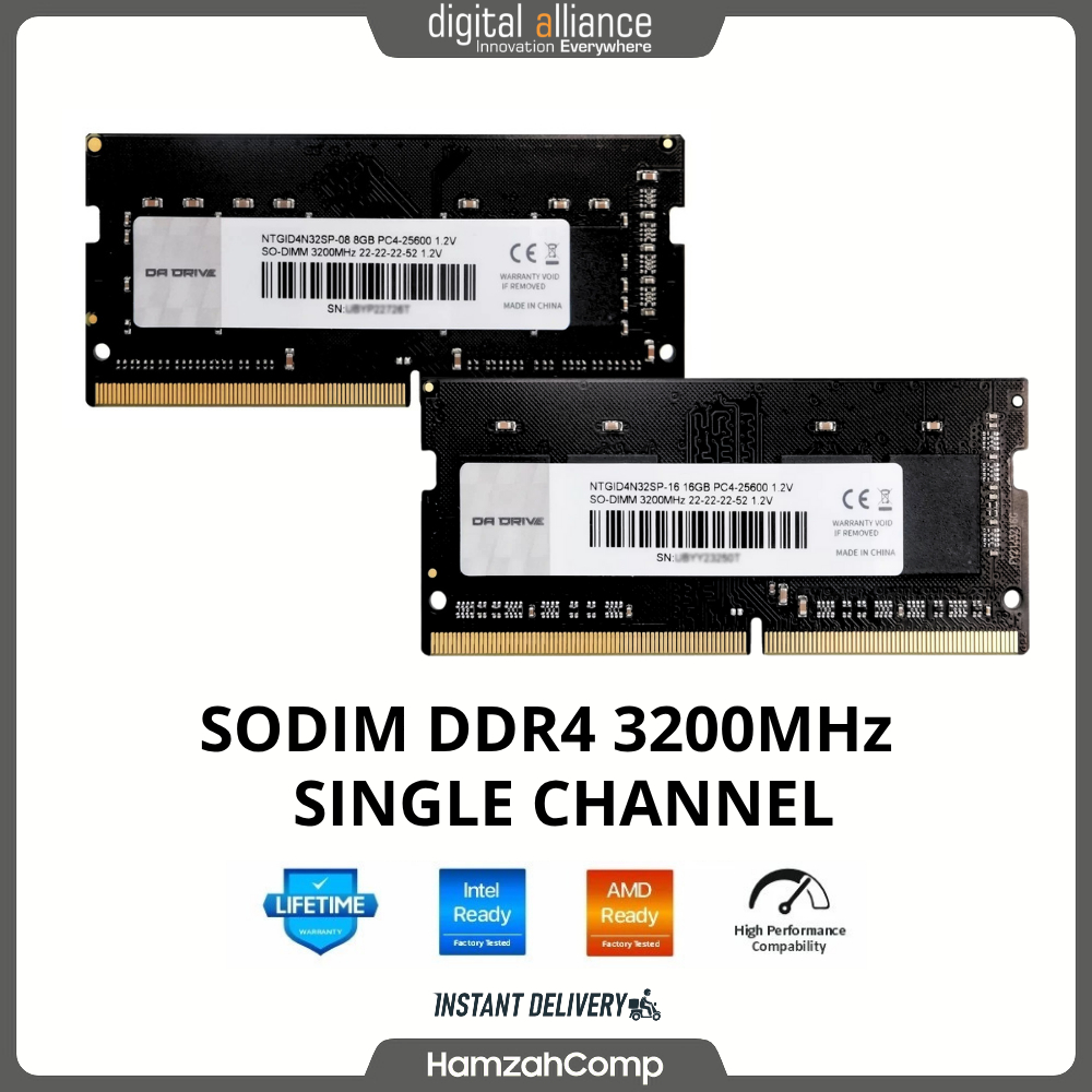 Jual RAM DDR4 16GB / 8GB 3200MHz DA Drive RAM LAPTOP / RAM SODIM ...