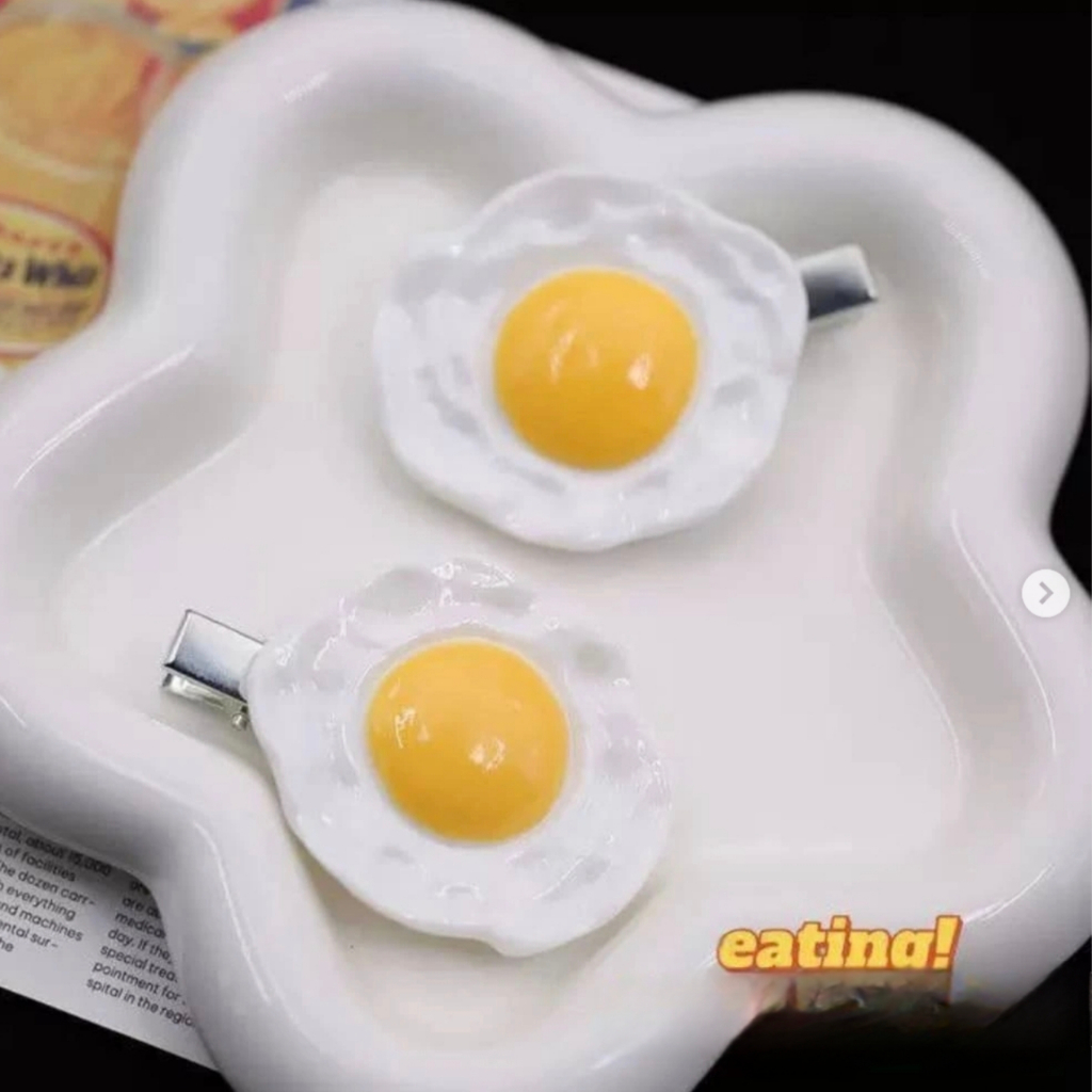 Jual Jepit / Ikat Rambut Telur Ceplok / Telur Rebus / Sunny Side Up Egg ...