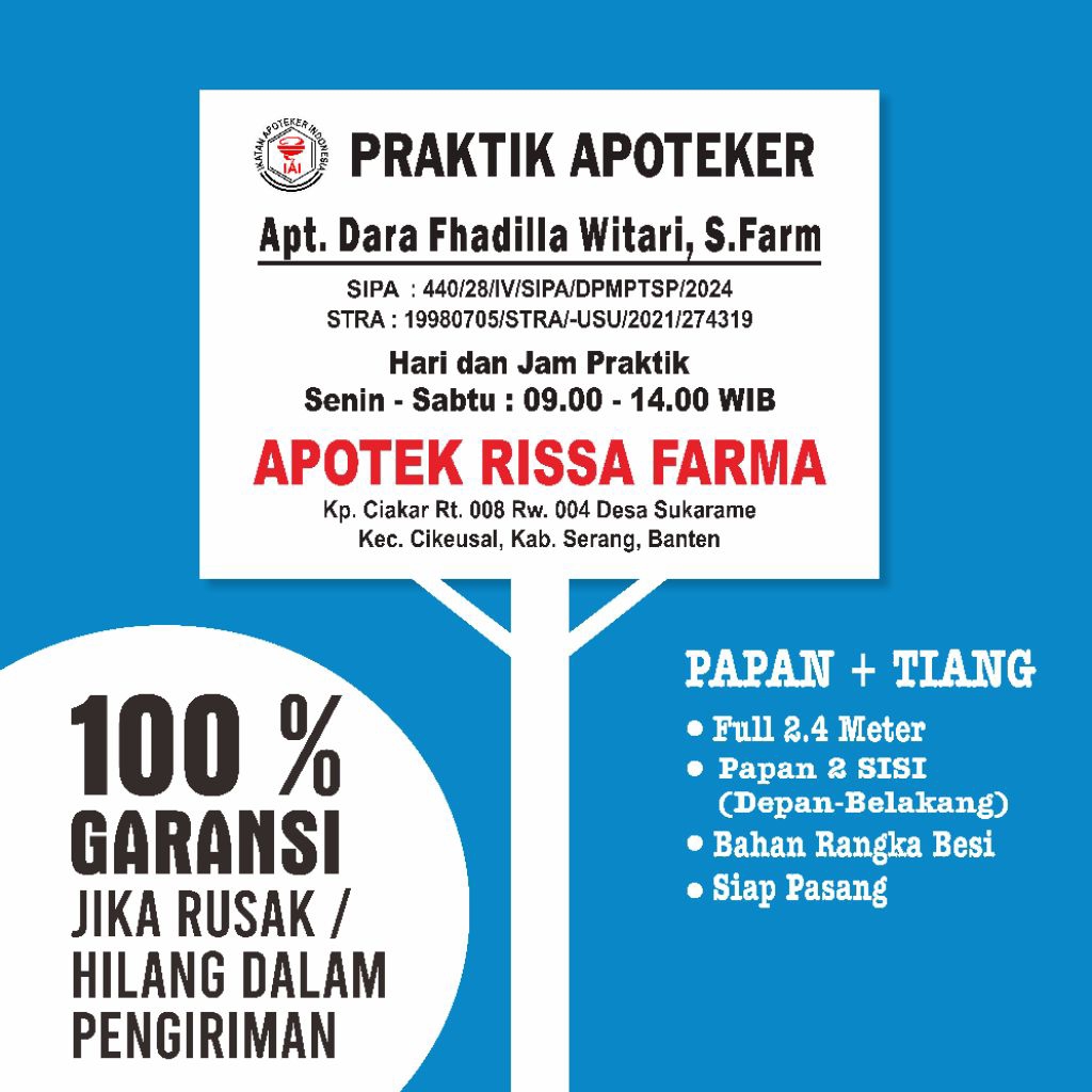 Jual Plang Papan Nama Besi +Tiang Papan Usaha, Papan Bidan, Papan ...