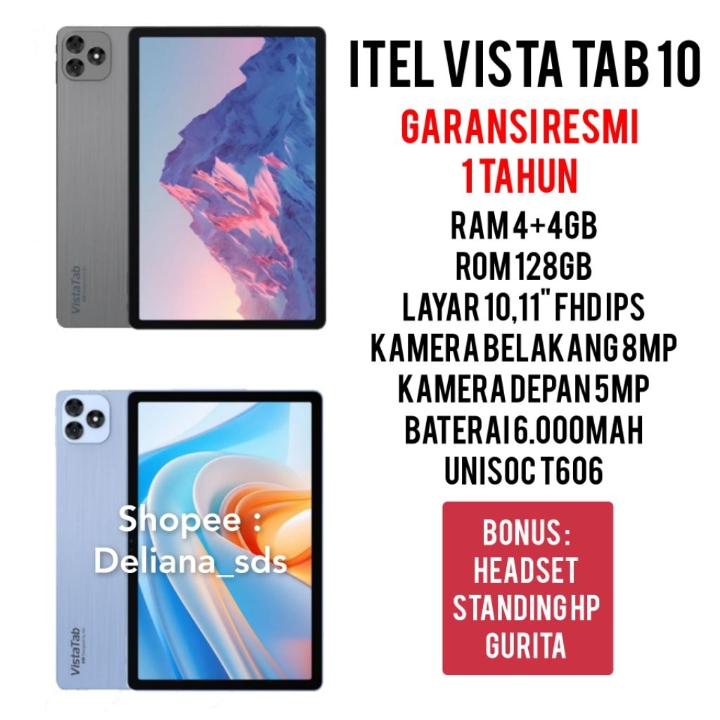 Jual Itel Vista Tab 10 4/128 4+4/128 8/128 Garansi Resmi 1 Tahun Itel ...
