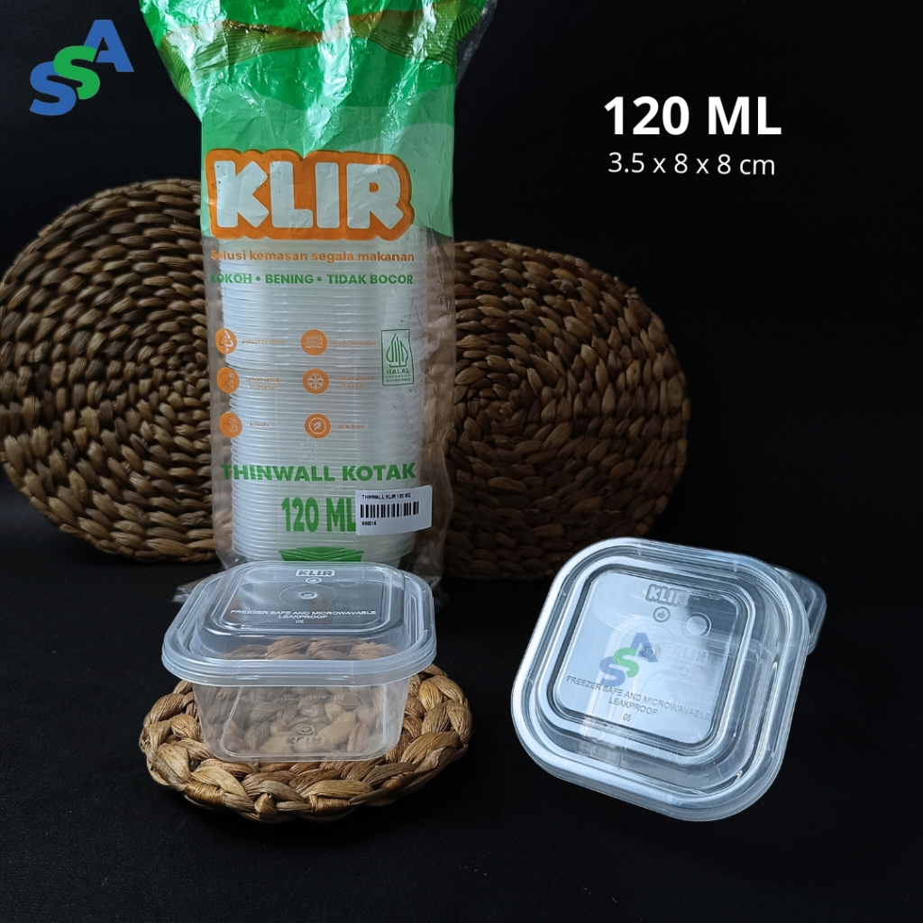 Jual THINWALL KLIR SQUARE 120 ML ISI 25 PCS / THINWALL BERBAGAI BENTUK ...
