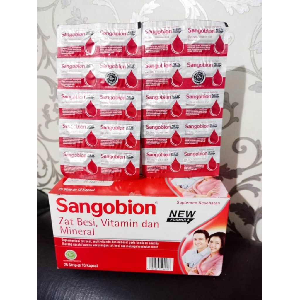 Jual Sangobion Kapsul 10 box isi 25 strip / vitamin penambah darah isi ...