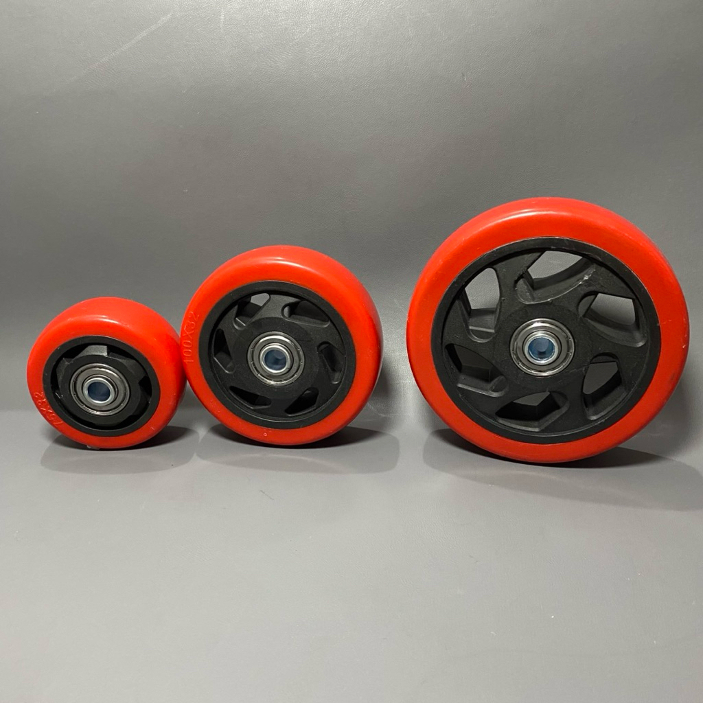 Jual roda pu 3 inch / wheel only 3” hanya roda / roda 3 inch pu merah ...