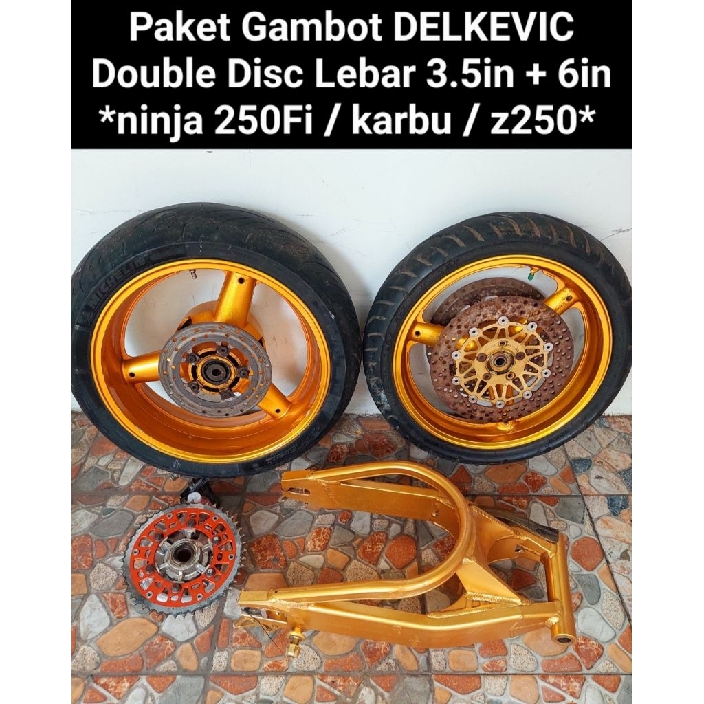Jual Paket gambot velg tapak lebar delkevic double disc ninja 250 fi ...