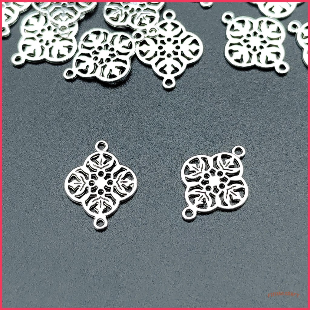 Jual Liontin Motif Bunga Tribal Warna Perak Charm Konektor Kalung ...