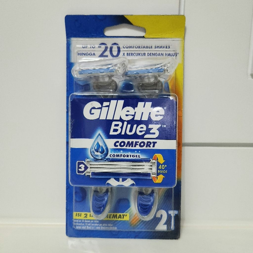Jual GILLETTE Blue 3 COMFORT Isi 2 Comfortgel Razor Alat Cukur Pria ...