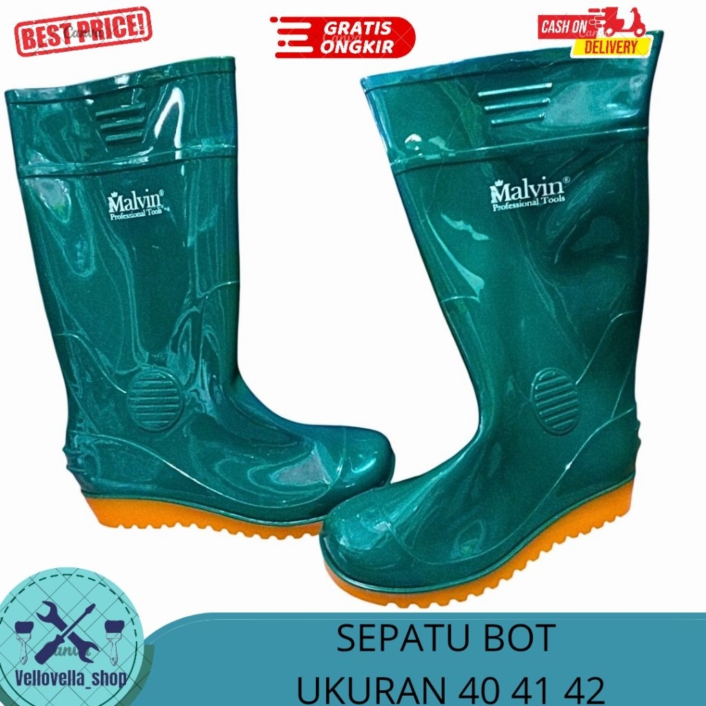 Jual 1 Pasang Sepatu boot karet warna kuning ukuran 40 41 42 43 ...