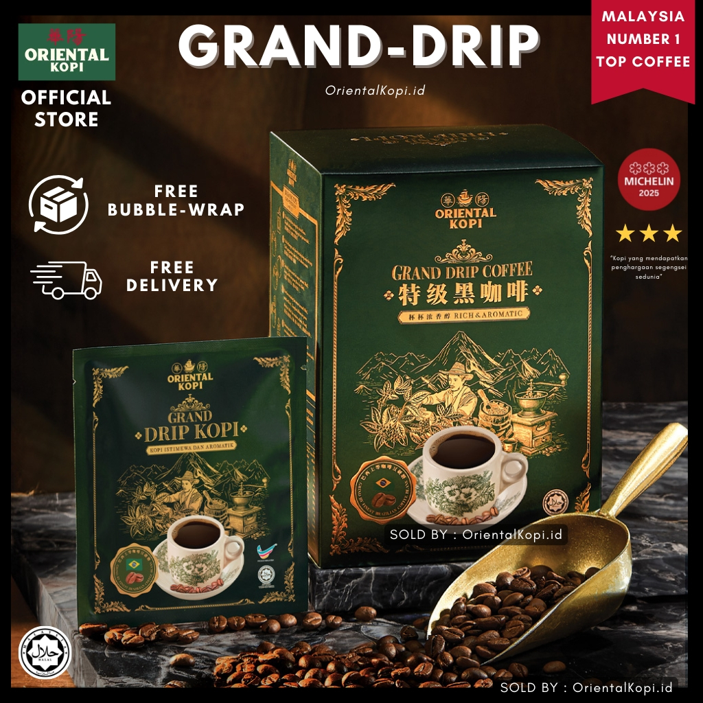 Jual ORIENTAL KOPI MALAYSIA ORIENTAL KOPI / ORIENTAL WHITE COFFEE GRAND DRIP ( 18g x 10 sachets ...