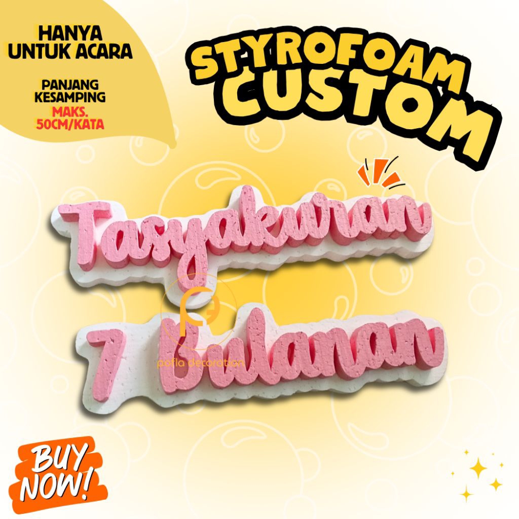 Jual Custom Huruf Styrofoam Timbul Dekorasi Backdrop khusus Acara (maks ...