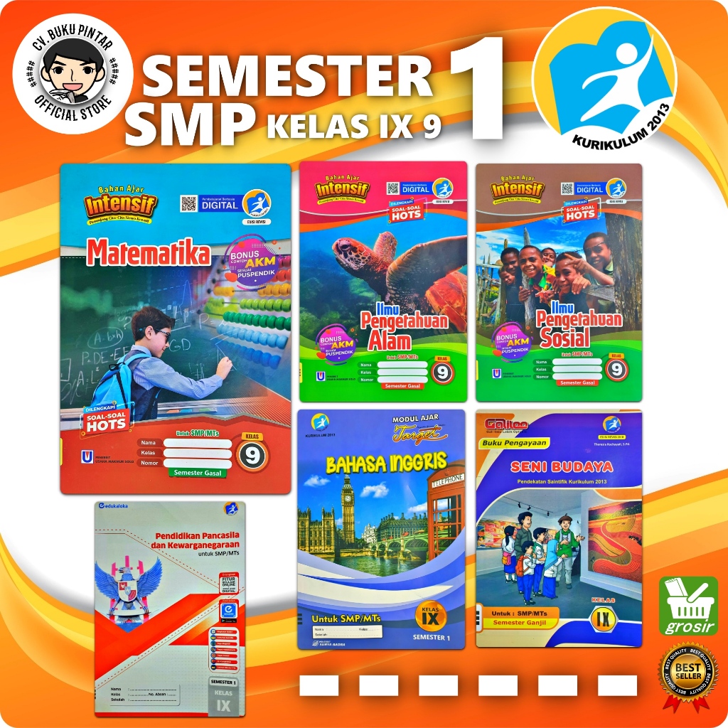 Jual LKS SMP KELAS IX 9 SEMESTER 1 K13 | IPA IPS MATEMATIKA BAHASA INGGRIS PKN SENI BUDAYA | CV ...