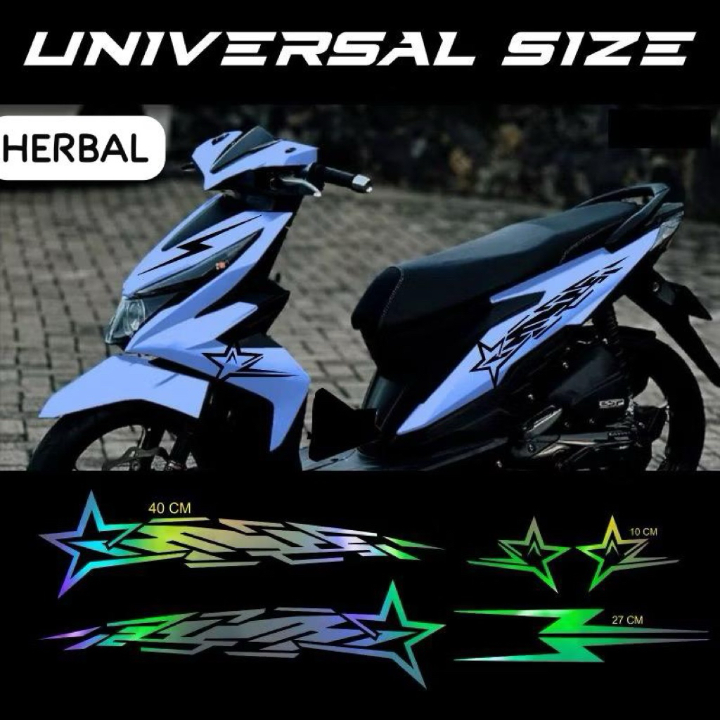 Jual Sticker cutting seat bintang tribal ukuran semua motor isi 6pcs ...